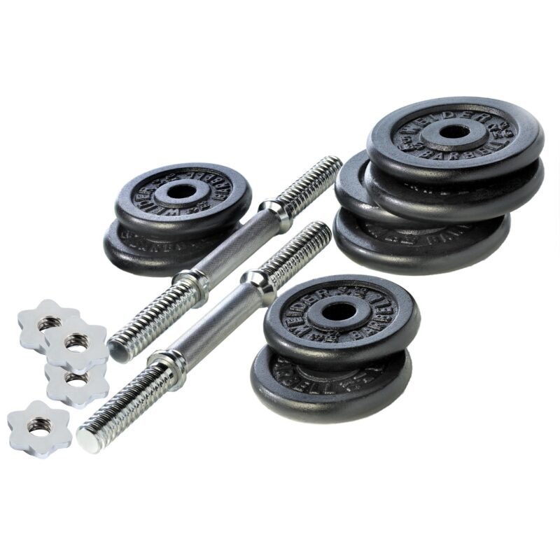 Weider 40 lb. Standard Cast Iron Weight Set with Chrome Spin-Lock ...